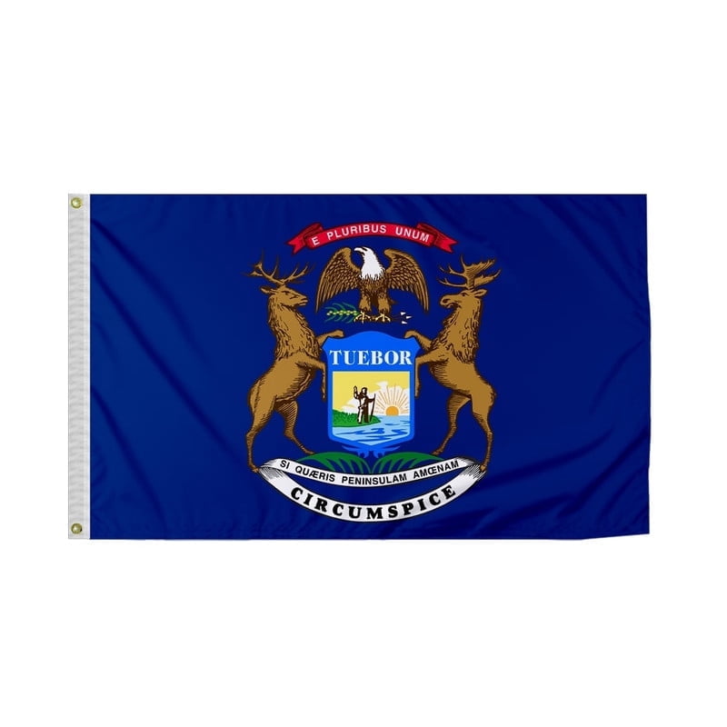 Promo Patriot's Michigan State Flag 2x3 ft - Single Ply Reverse Print ...