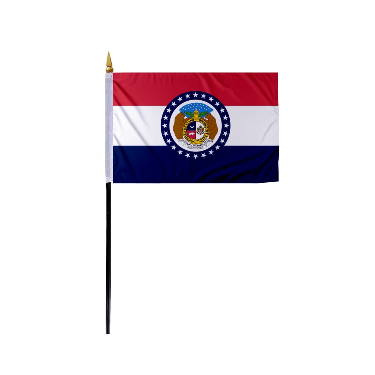 Promo Patriot's Missouri State Stick Flag 4x6 inch - with 11 inch ...