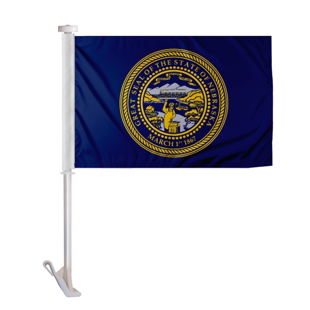 Promopatriot Nebraska State Car flag 12x16 inch NE polyester, 17" flex ...