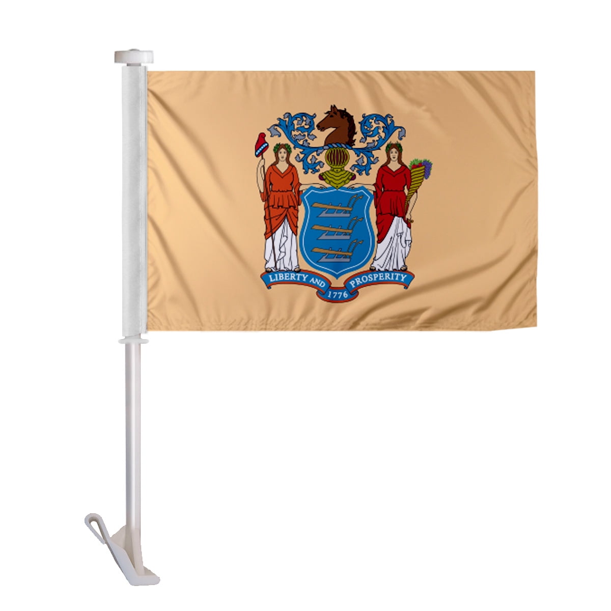 Promo Patriot's New Jersey State Car Flag 12x16 Inch - with 17" Plastic ...