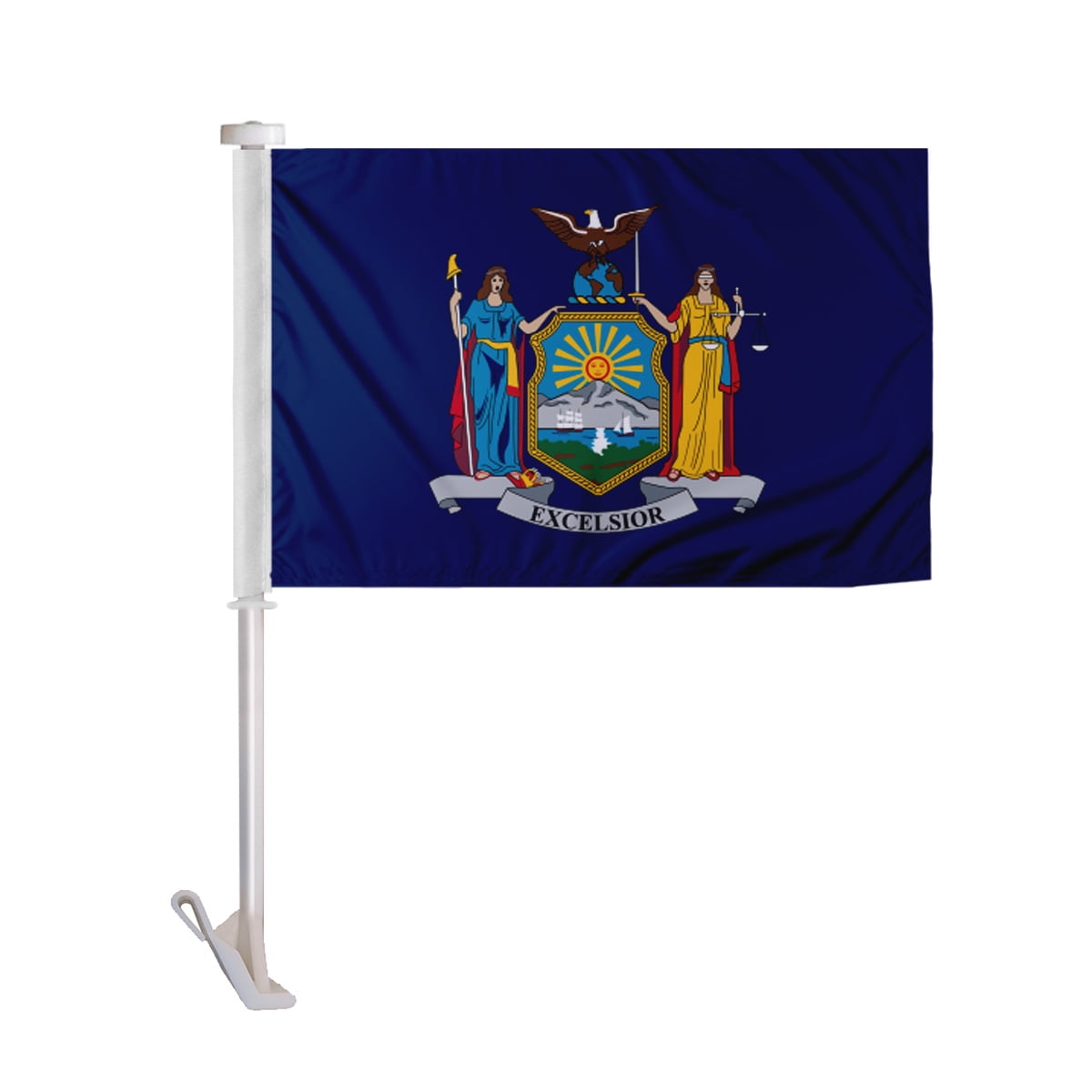 Promo Patriot's New York State Car Flag 10.5x15 Inch - with 19" Plastic ...
