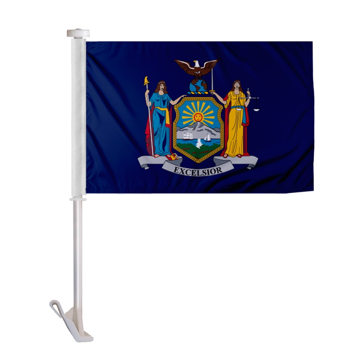 Promo Patriot's New York State Car Flag 12x16 Inch - with 17" Plastic ...