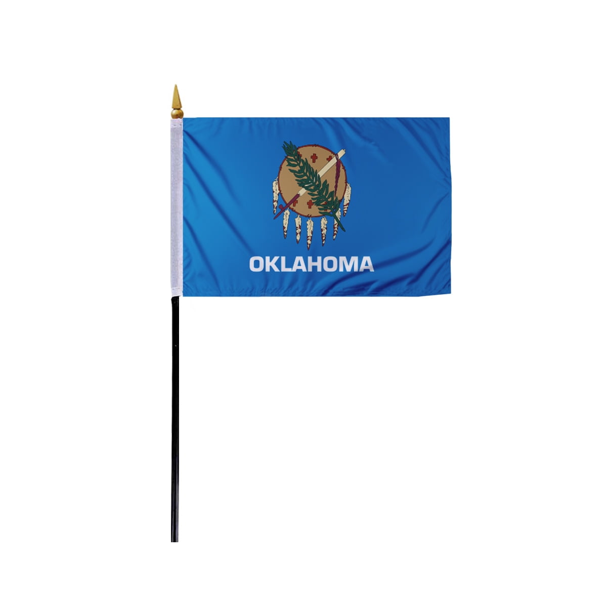 Promo Patriot's Oklahoma State Stick Flag 4x6 Inch - with 11 inch ...