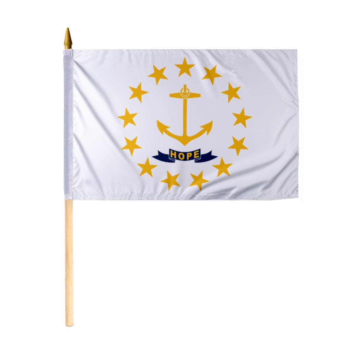 Promo Patriot's Rhode Island State Stick Flag 12x18 Inch - with 24 inch ...