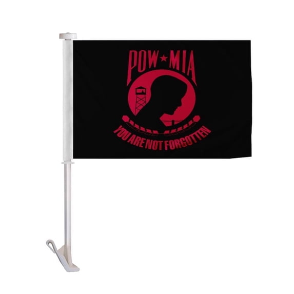 Promo Patriot's US POW MIA Red Car Flag 10.5x15 Inch - with 19" Plastic ...