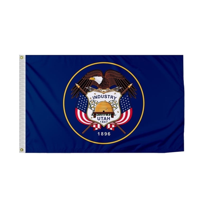 Promo Patriot's Utah Flag 3x5 ft - Single Ply Reverse Print on Back ...