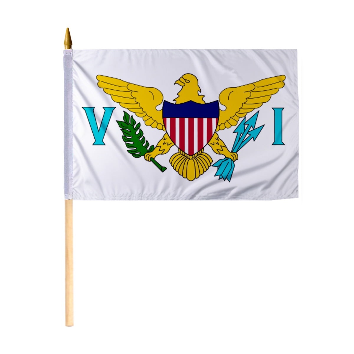 Promo Patriot's Virgin Islands State Stick Flag 12x18 Inch - with 24 ...