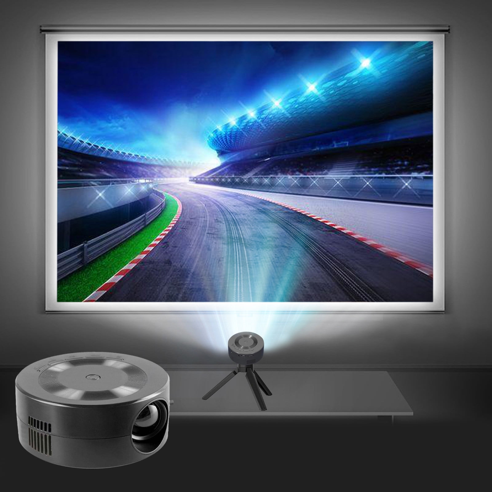 Promo, Portable 1080P Mini Projector, for Home/Outdoor, LED & with ...