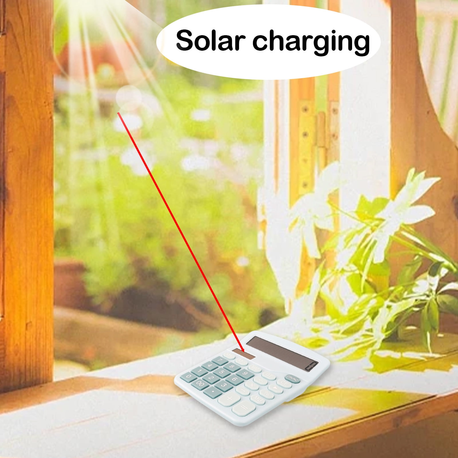 Promo, Solar Powered Calculator, 12-Function Financial Tool, Battery ...