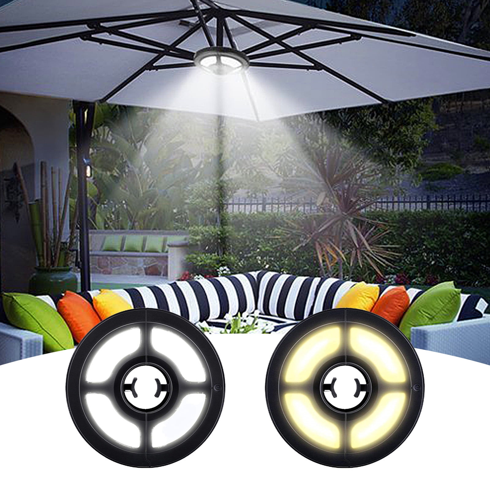 Promo, Solar-powered Umbrella Lights, Outdoor, Timed Remote, for Beach ...
