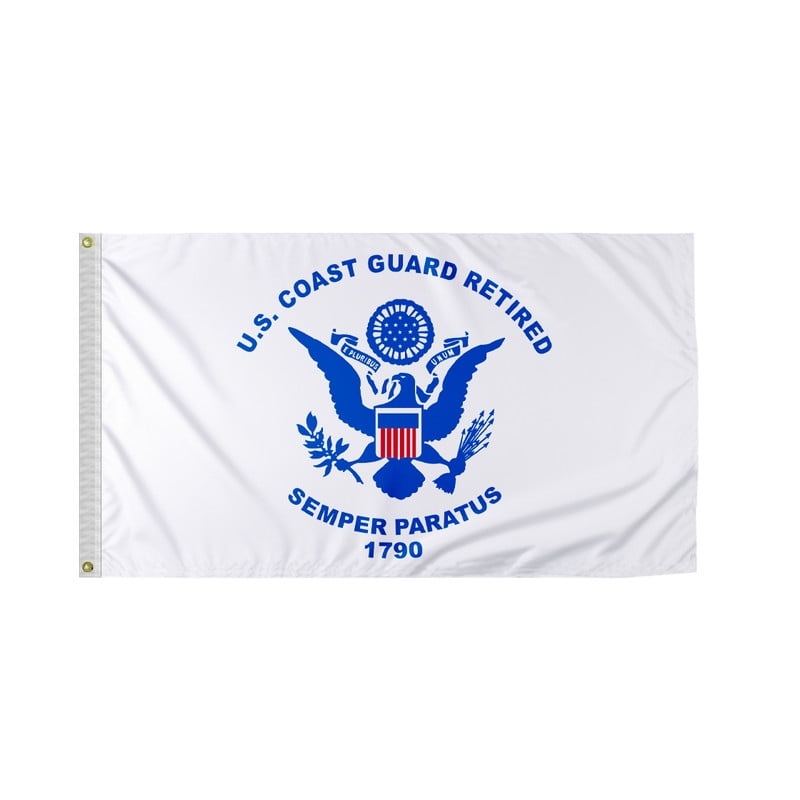 PromoPatriot 12 x 18 Inch Nylon Outdoor Flag, Coast Guard Retired ...