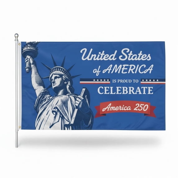 PromoPatriot 250th Anniversary Polyester Flag 3 x 5 ft- Statue of ...