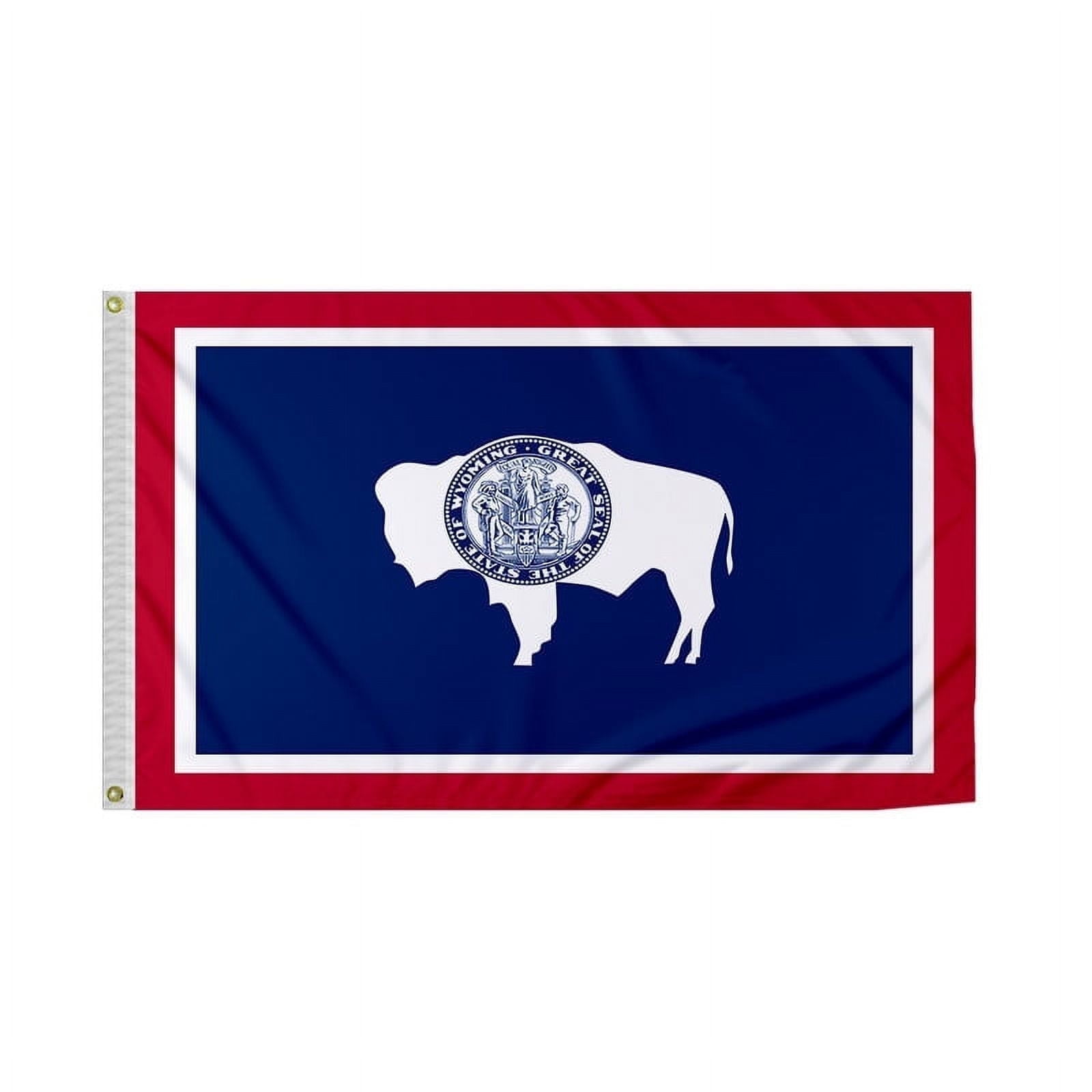 Promopatriot Wyoming State WY Flag 4x6 ft 200D Nylon Outdoor with Brass ...