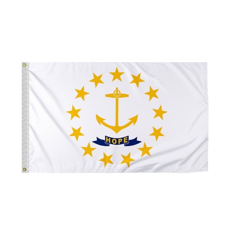 PromoPatriot Rhode Island 5x8ft Nylon Outdoor Flag and Banner, Reverse ...