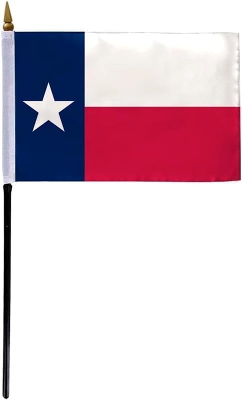PromoPatriot Texas Stick Flag 4x6 Inch with 11 inch Plastic Pole ...