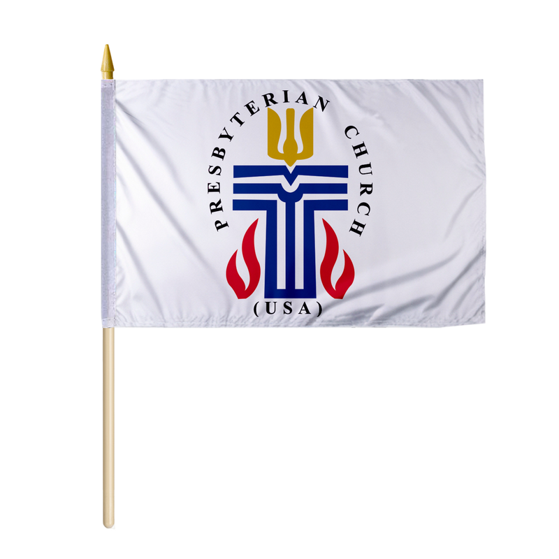 PromoPatriot's 12"x18" Inch Presbyterian Stick Flag, Printed Polyester ...