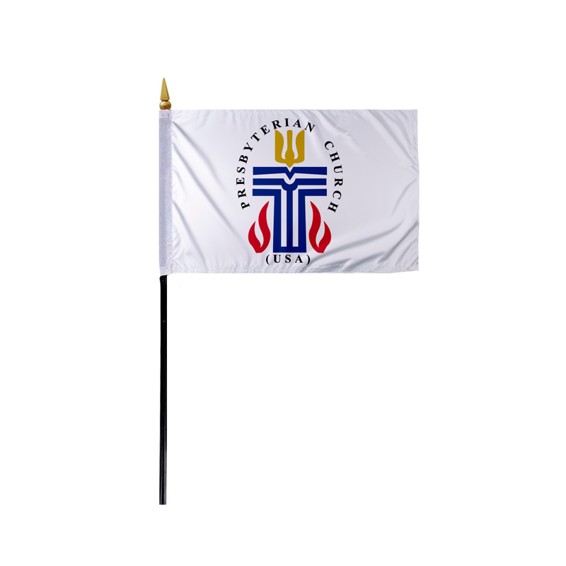 PromoPatriot's 4"x6" Inch Presbyterian Stick Flag - Polyester, 11 ...