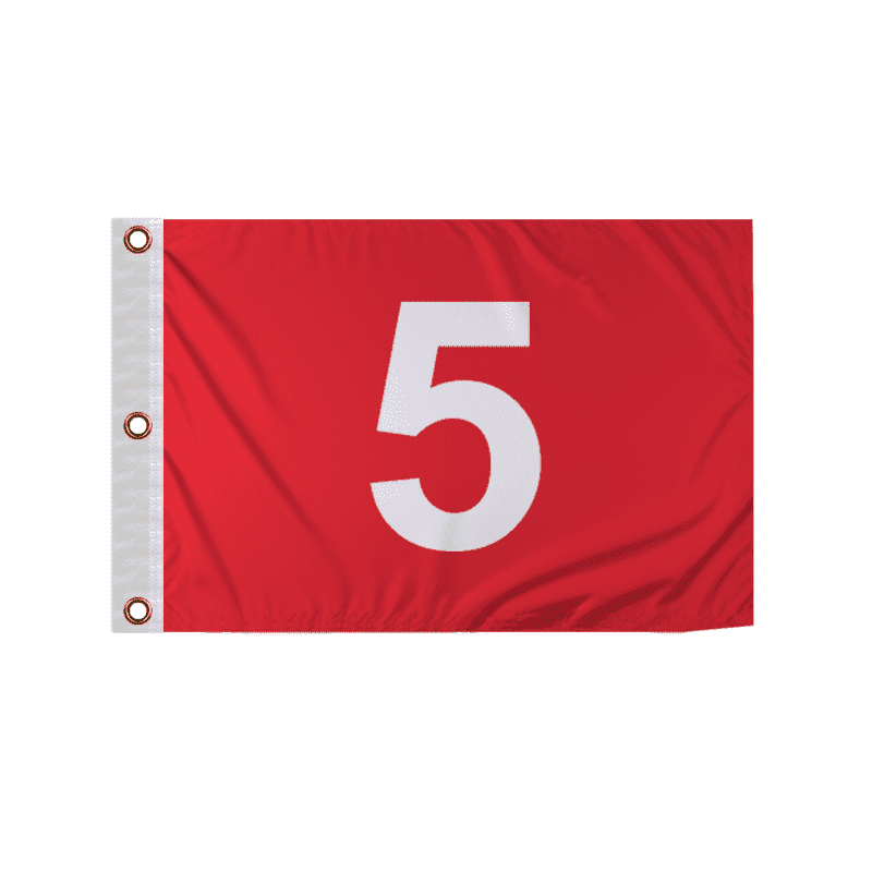 Promopatriot 14x20 inch Mini Golf Flags with Brass Grommets No 5, Red ...