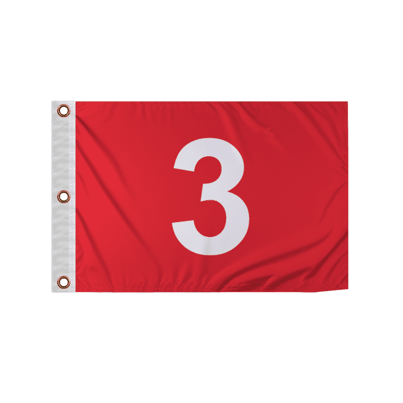 Promopatriot 14x20 inch Numbered Golf Flag with Tube Inserted No 3, Red ...