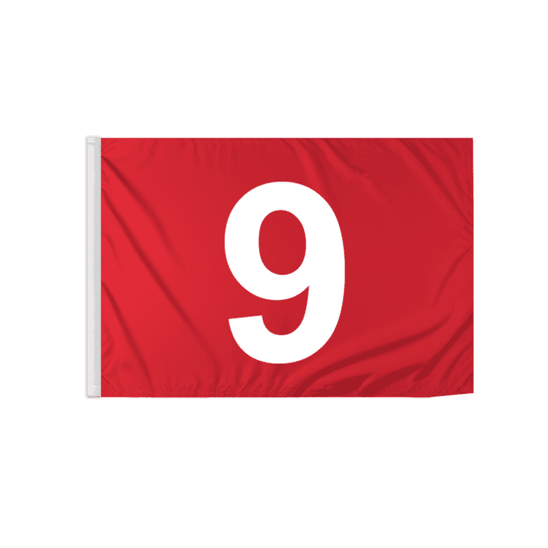 Promopatriot 14x20 inch Numbered Golf Flag with Tube Inserted No 9, Red ...