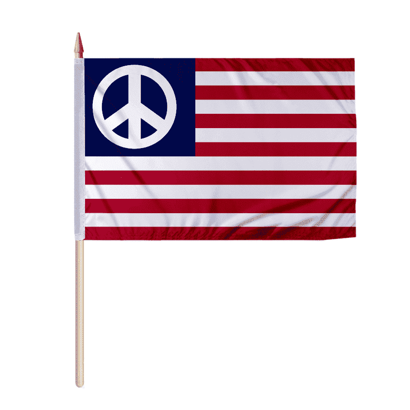 Promopatriot American Peace Stick Flag 12"x18" Single-Ply Polyester ...