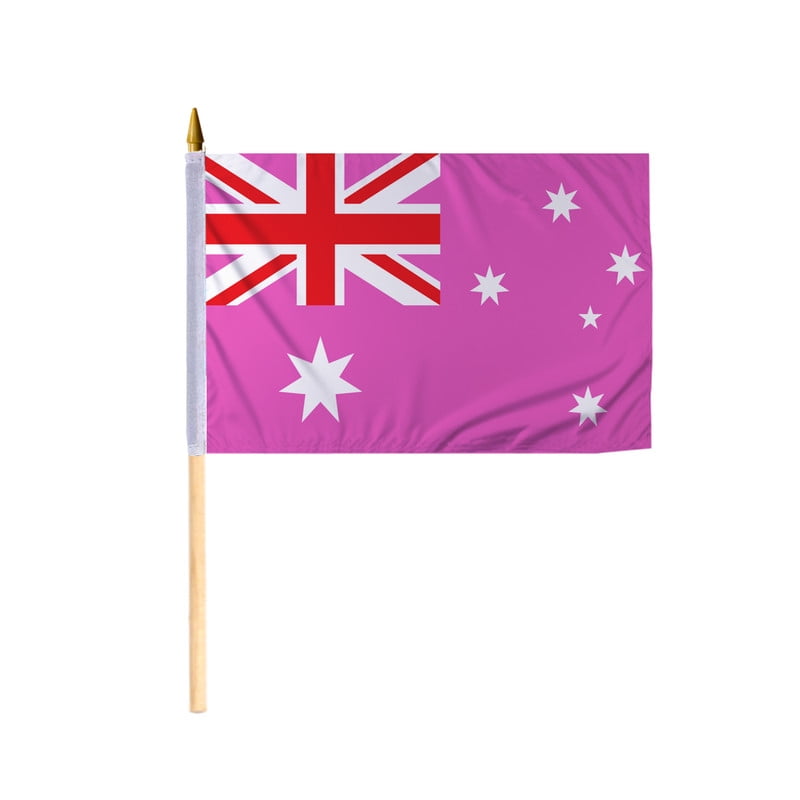 Promopatriot Australia pink Pride Stick Flag 12x18 inch Stick Flag Sewn ...