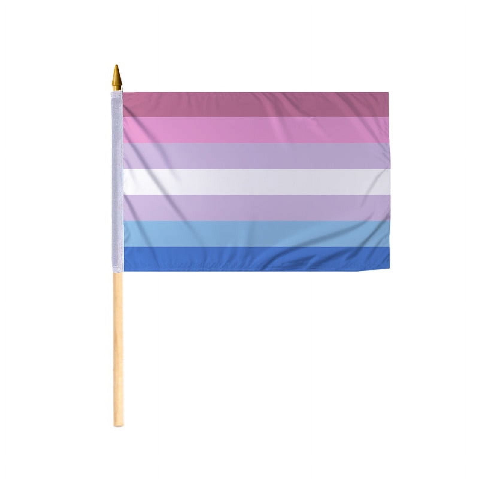 Promopatriot Bigender Pride Stick Flag 12x18 inch Stick Flag Sewn Edges ...