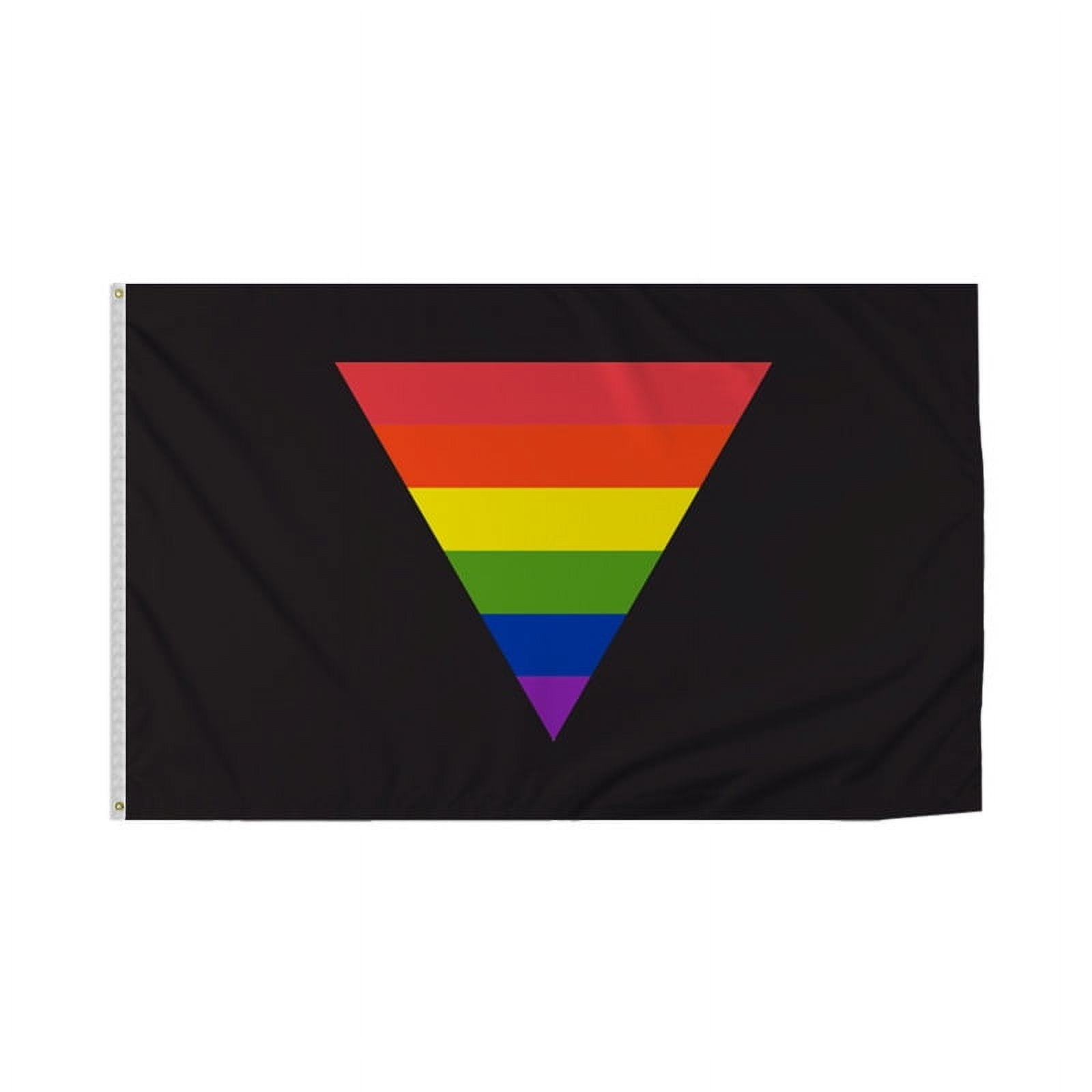 Promopatriot Black Rainbow Triangles Pride Flag 3x5 Ft Polyester Plated ...