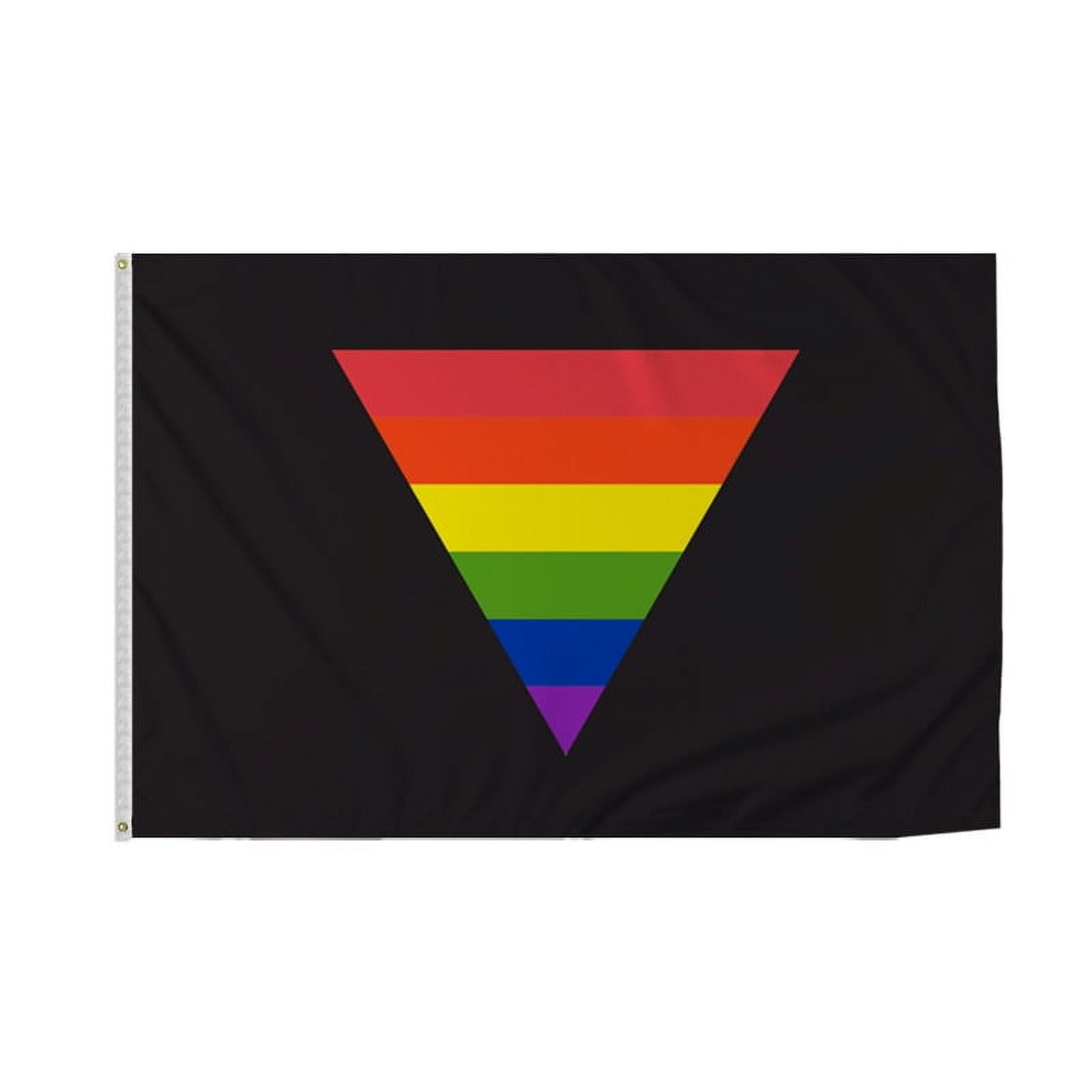 Promopatriot Black Rainbow Triangles Pride Flag 5x8 Ft Printed 200D ...