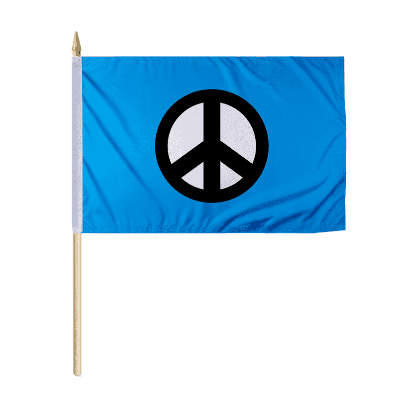 Promopatriot Blue Peace Symbol Stick Flag - 12x18 inch Polyester ...