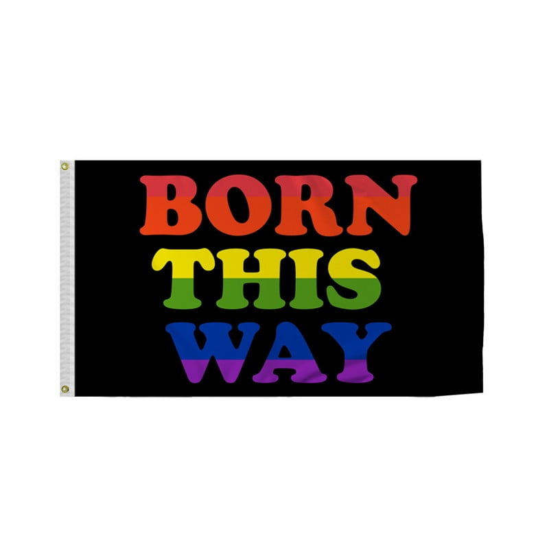 Promopatriot Born this way Pride Flag 2x3 Ft Printed 200D Nylon Brass ...