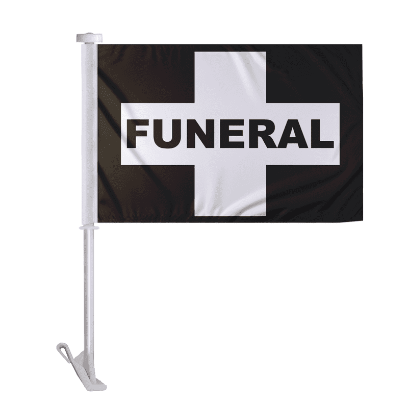 Promopatriot Car Window Funeral Cross Car Flags - 10.5x15 inch White ...