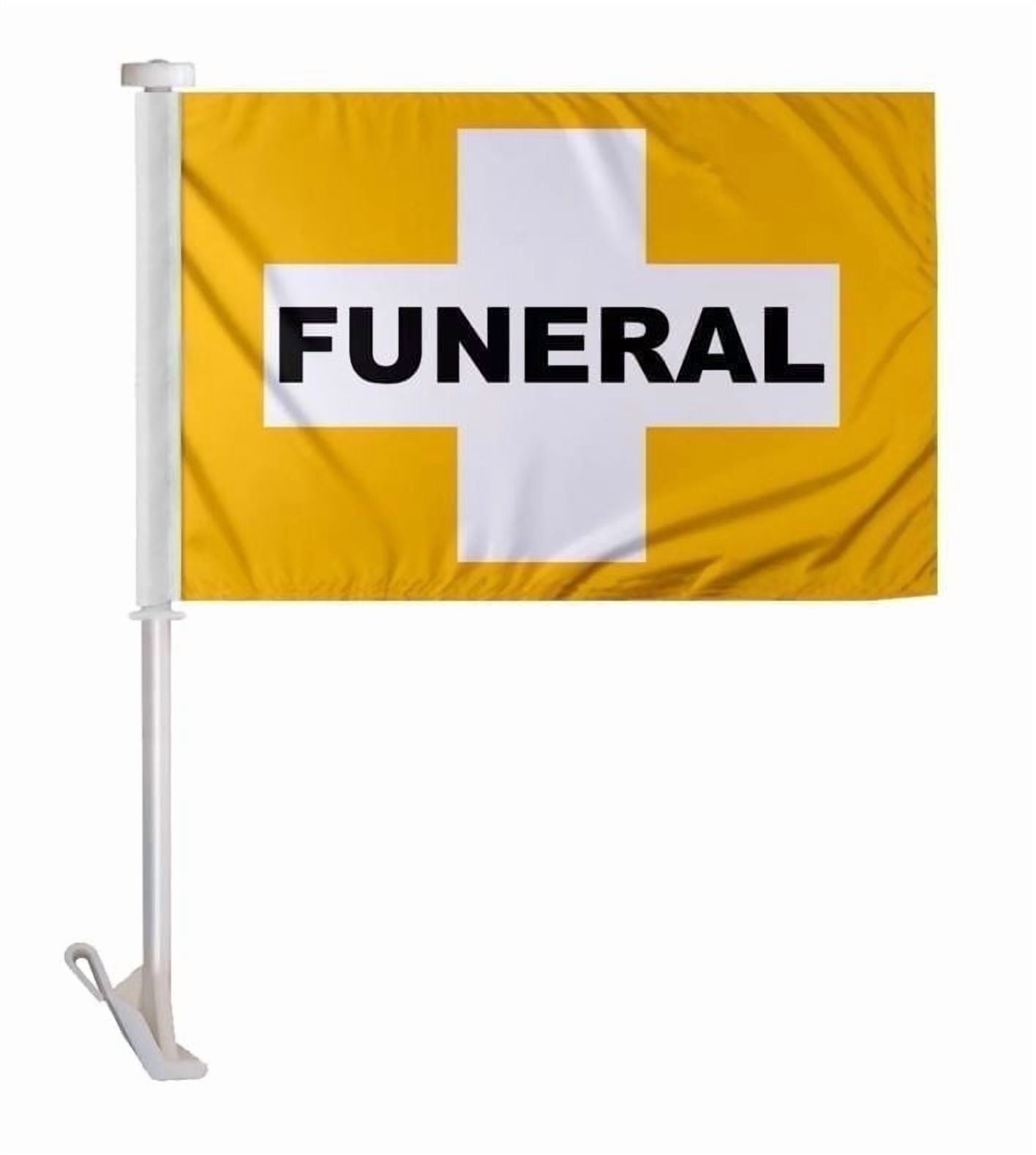 Promopatriot Car Window Funeral Cross Car Flags 10.5x15 inch White ...