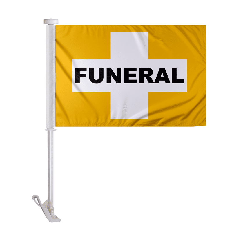 Promopatriot Car Window Funeral Cross Car Flags - 10.5x15 inch White ...