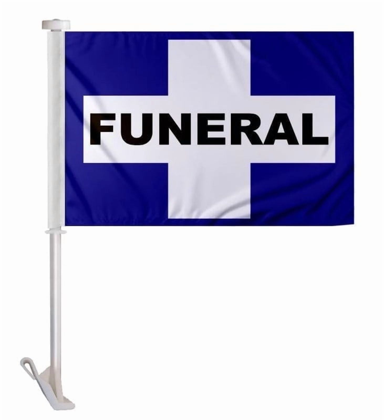 Promopatriot Car Window Funeral Cross Car Flags 10.5x15 inch White ...