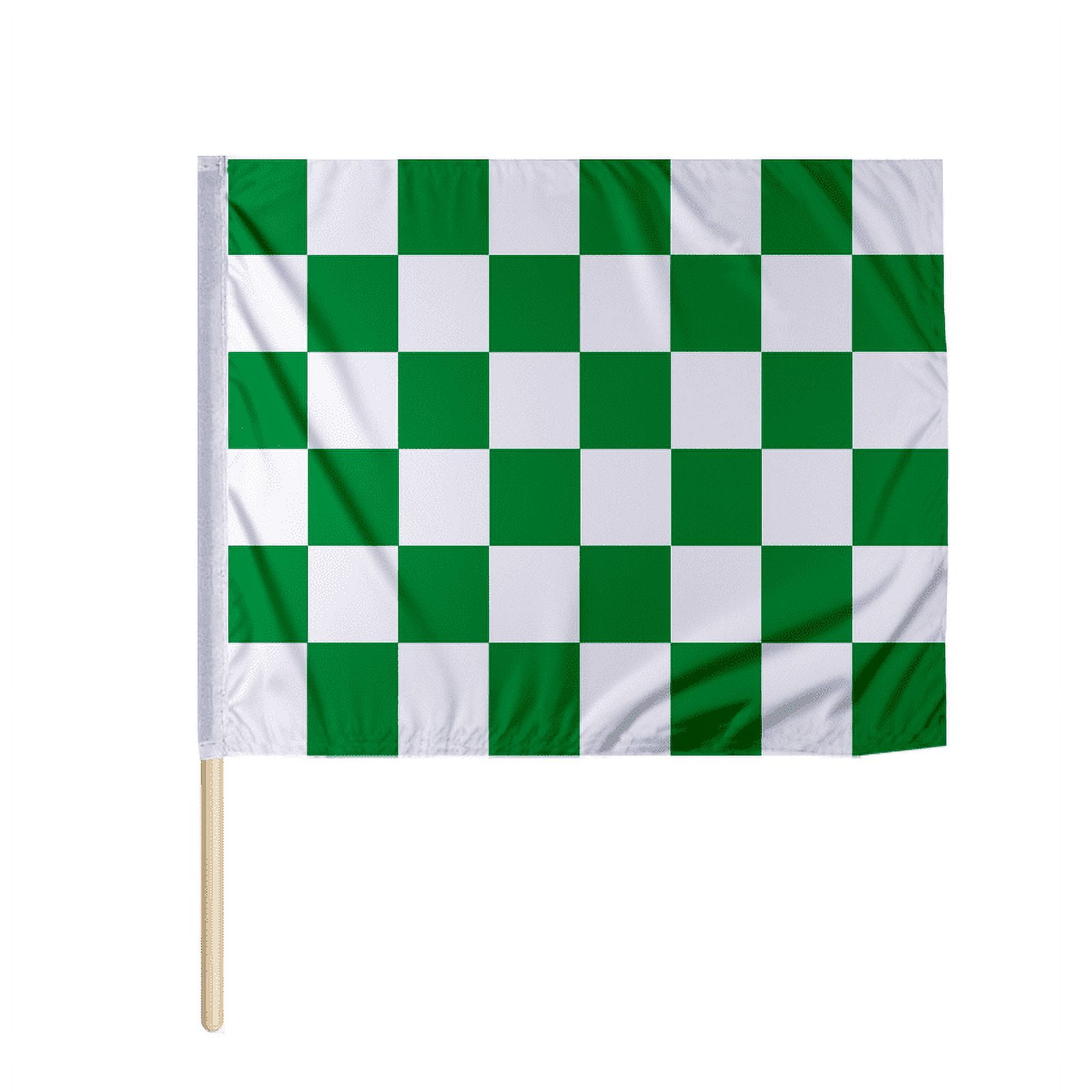 Promopatriot Checkered Racing Flags Green White Pattern - 24x30 inch ...