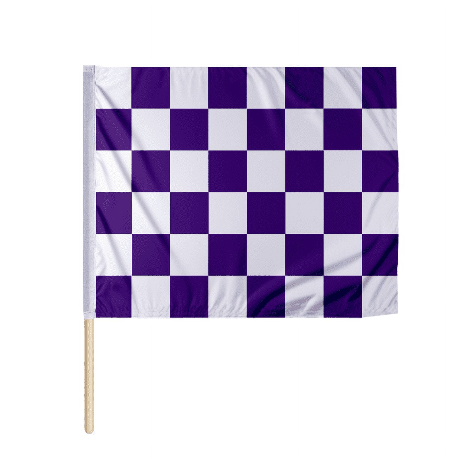 Promopatriot Checkered Racing Flags Purple White Pattern - 24x30 inch ...