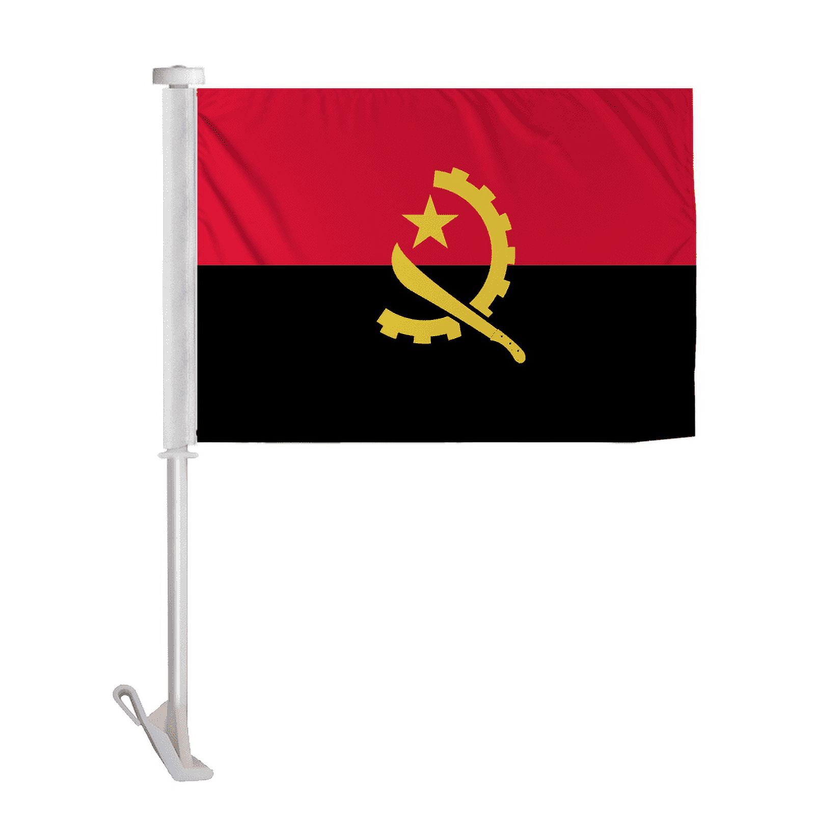 Promopatriot Double Sided Angola Car Flag 10.5x15 inch Premium Super ...