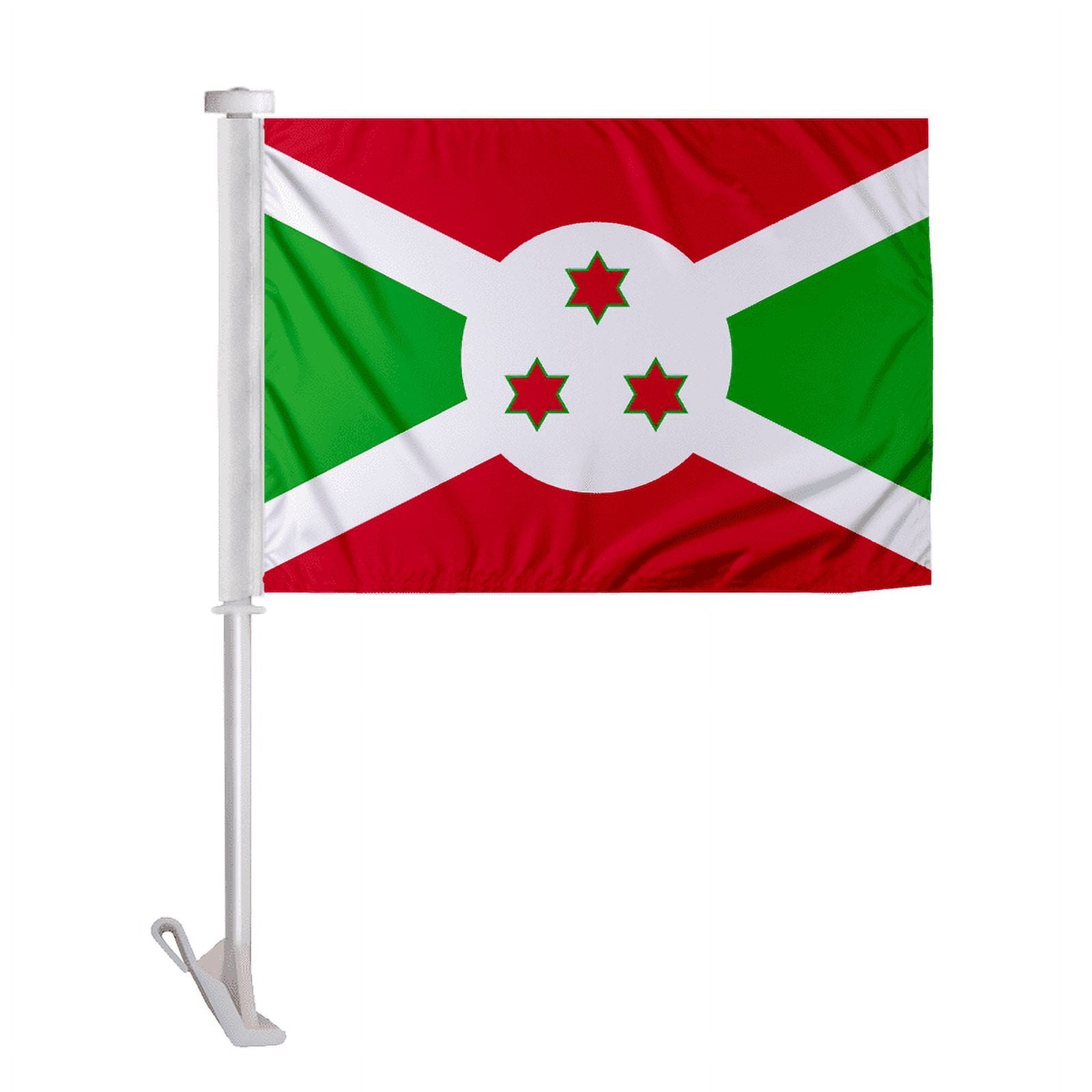 Promopatriot Double Sided Burundi Car Flag 10.5x15 inch Premium Super ...