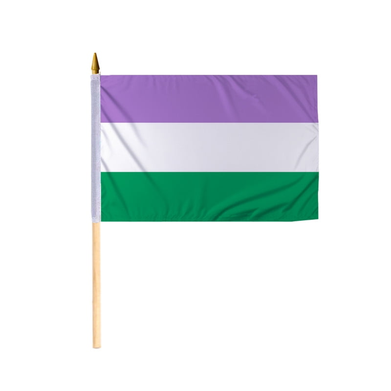 Promopatriot Genderqueer Pride Stick Flag 12x18 inch Stick Flag Sewn ...
