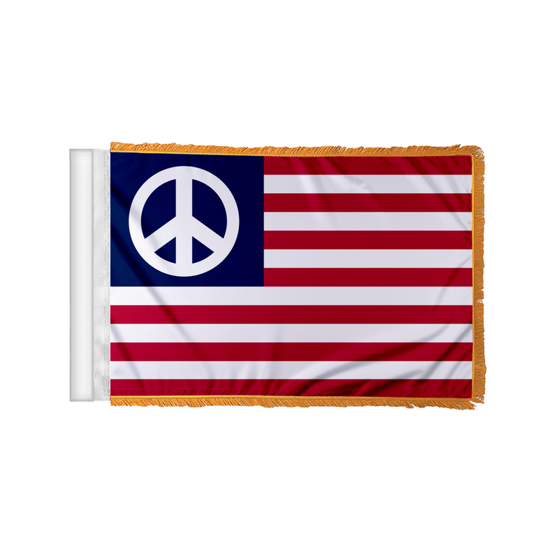 Promopatriot Gold Fringed American Peace Car Antenna Flag 4x6 inch ...