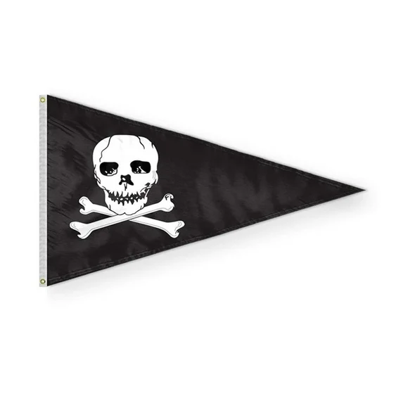 Promopatriot Jolly Roger Triangular Pirate 3' x 5' ft Flag 200D Nylon ...
