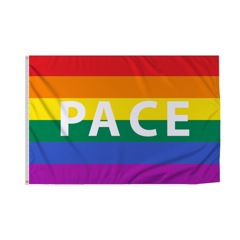 Promopatriot Large Pace Pride Flag 8x12 Ft Printed 200D Nylon Rope ...