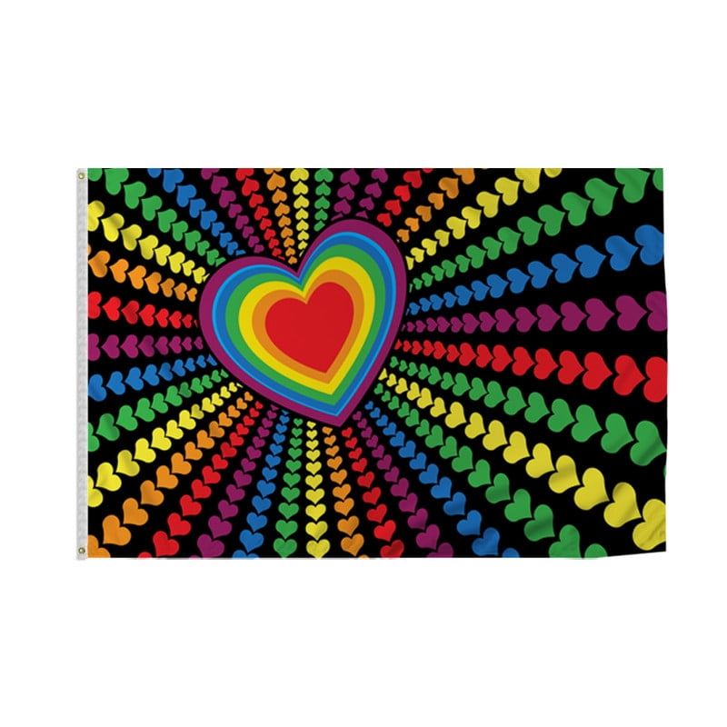 Promopatriot Large Rainbow Hearts Pride Flag 6x10 Ft Printed 200D Nylon ...
