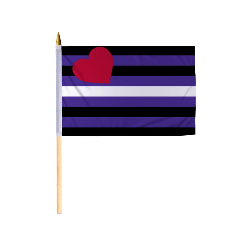 Promopatriot Leather Pride Stick Flag 12x18 inch Stick Flag Sewn Edges ...