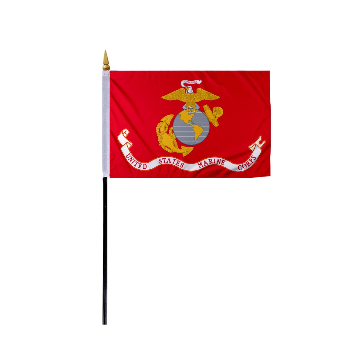 Promopatriot Marine Corps Stick Flag 4x6 inch 11" Plastic Stick ...