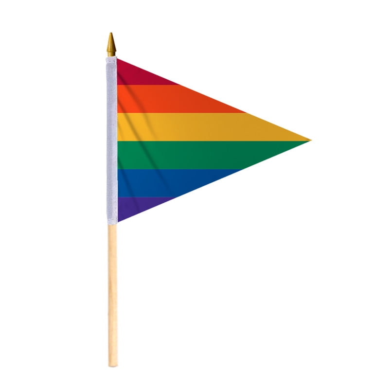 Promopatriot Rainbow Pennant Pride Stick Flag 12x18 inch Stick Flag ...