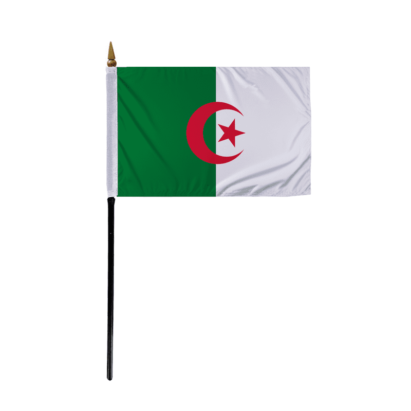 Promopatriot Small Algeria Country Stick Flag 4x6 inch 11" Plastic ...