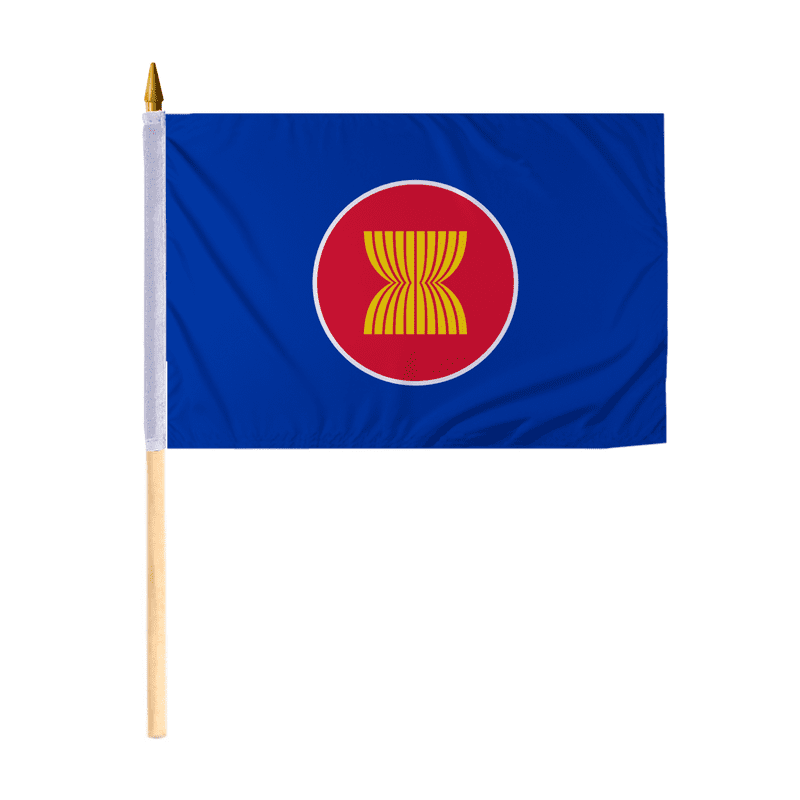 Promopatriot Small Asean National Desk Flag 12x18 inch 24" Wood Stick ...