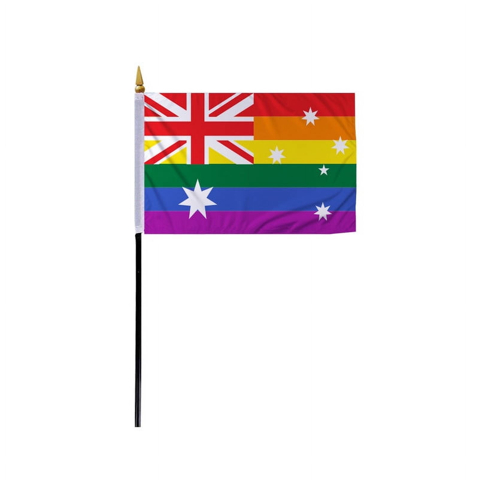 Promopatriot Small Australia Pride Flag 4x6 inch Stick Flag Sewn Edges ...